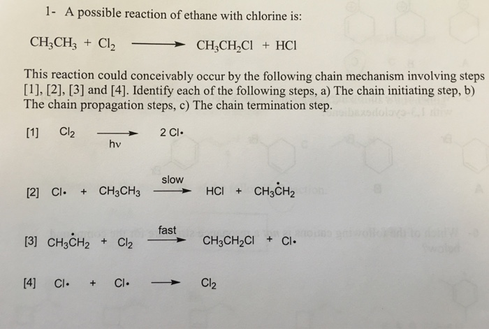 Solved: A Possible Reaction Of Ethane With Chlorine Is: CH... | Chegg.com