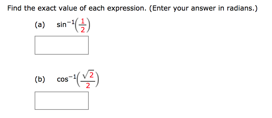 Solved: Find The Exact Value Of Each Expression. (Enter Yo... | Chegg.com