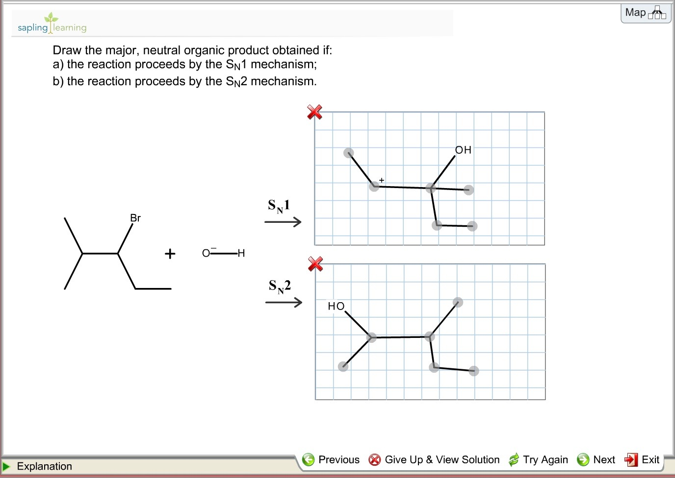 Solved: Map Sapling Learning Draw The Major, Neutral Organ... | Chegg.com