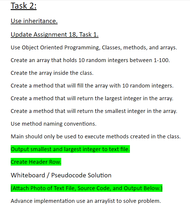 Solved Use Object Oriented Programming Classes Methods