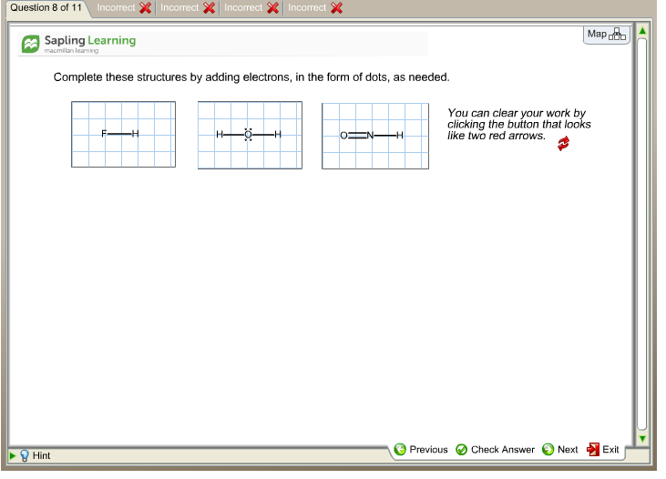 Solved: Question 8 Of 11 Incorr Map Sapling Learning Macmi... | Chegg.com