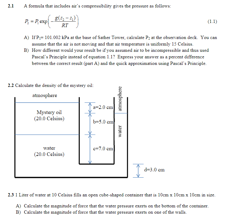 Solved A formula that includes air's compressibility gives | Chegg.com