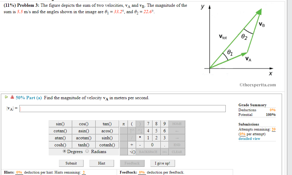 Solved: (11%) Problem 3: The Figure Depicts The Sum Of Two... | Chegg.com
