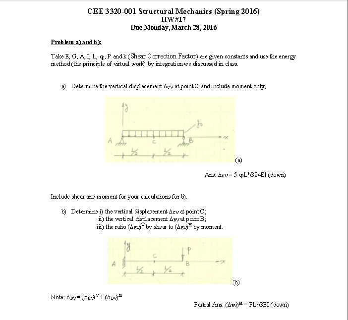 Solved Take E, G, A, I, L, q, P and k (Shear Correction | Chegg.com