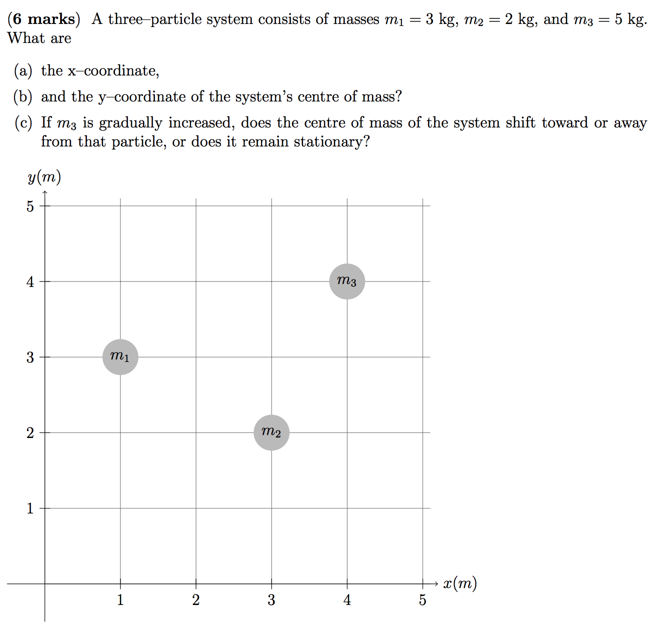 Solved: (6 Marks) A Three-particle System Consists Of Mass... | Chegg.com