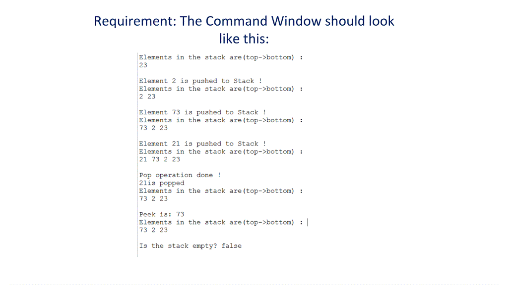 Solved Stack Implementation Develop A Stack Java A Class