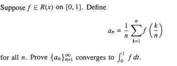 Solved: Suppose F Epsilon R(x) On [0, 1]. Define For All N... | Chegg.com