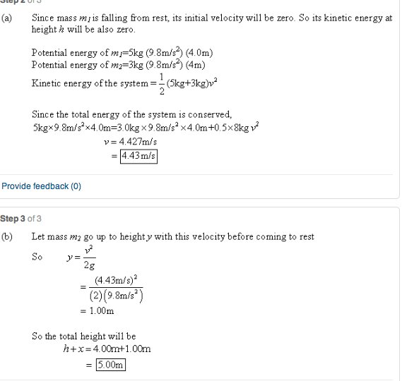 Solved Two Objects M1 5 Kg And M2 3 00 Kg Are Conne