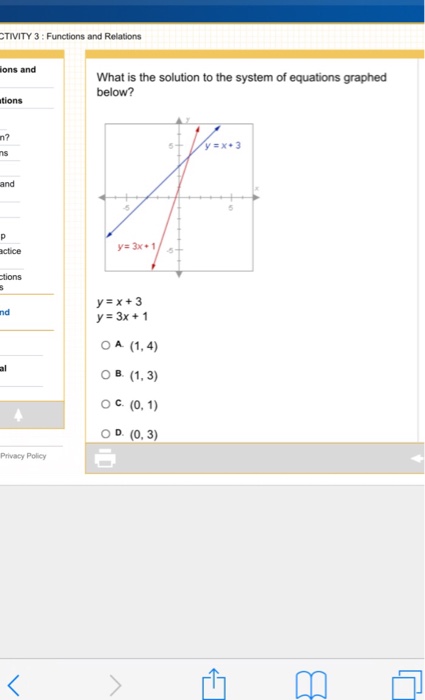 Solved What is the solution to the system of equations | Chegg.com