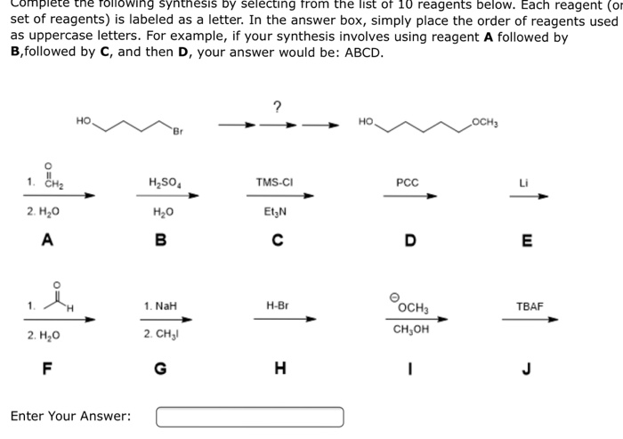 Solved: Complete The Following Synthesis By Selecting From... | Chegg.com Solved: Complete The Following Synthesis By Selecting From... | Chegg.com