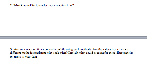 Solved: I) SECTION ONE: "Ruler Drop And Catch Method" Mate... | Chegg.com