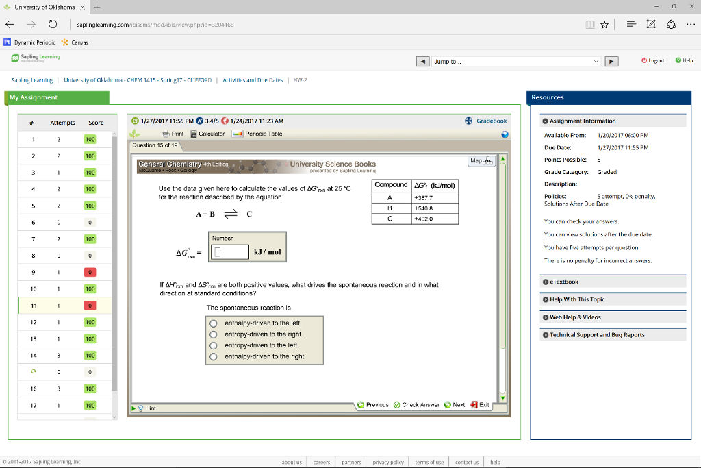 Solved: Use The Data Given Here To Calculate The Values Of... | Chegg.com