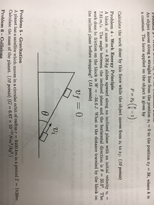 Solved An Object Moves Along A Straight Line From The Pos