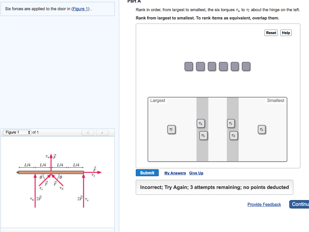 Solved: Part A Six Forces Are Applied To The Door In (Figu... | Chegg.com