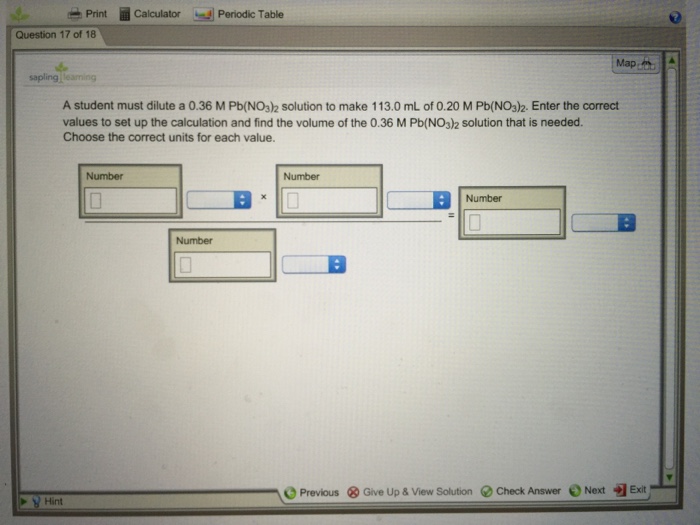 Solved: A Student Must Dilute A 0.36 M Pb(NO3)2 Solution T... | Chegg.com