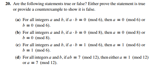 Solved Are the following statements true or false? Either | Chegg.com