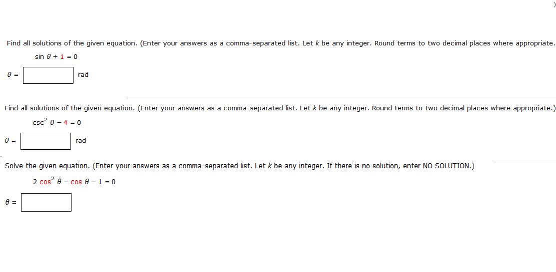 Solved Find all solutions of the given equation. (Enter your | Chegg.com