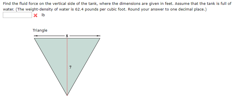 Solved Find the fluid force on the vertical side of the | Chegg.com