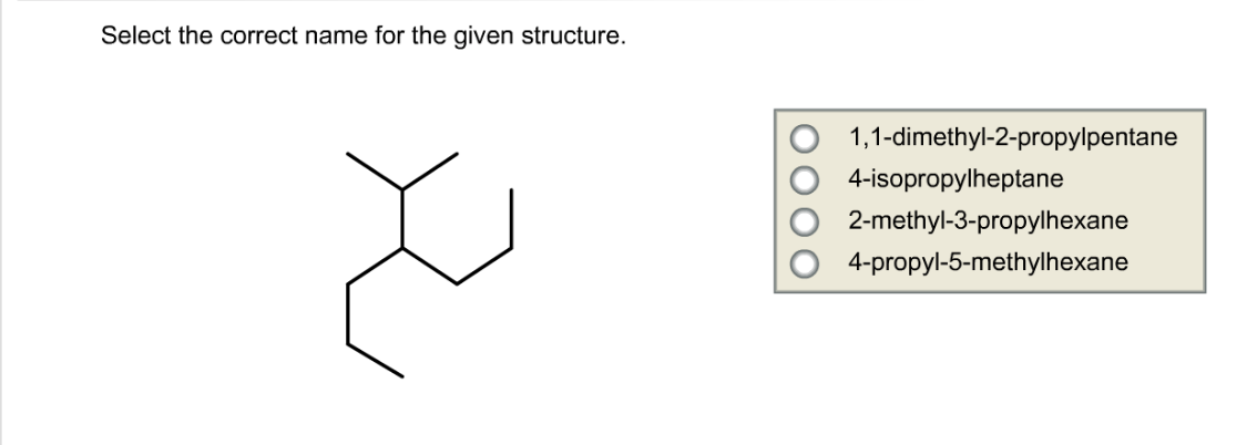 Solved: Select The Correct Name For The Given Structure. 1... | Chegg.com