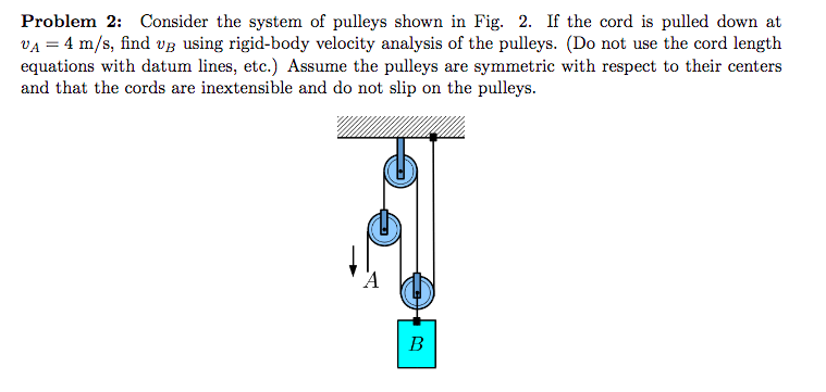 Solved Problem 2: Consider the system of pulleys shown in | Chegg.com