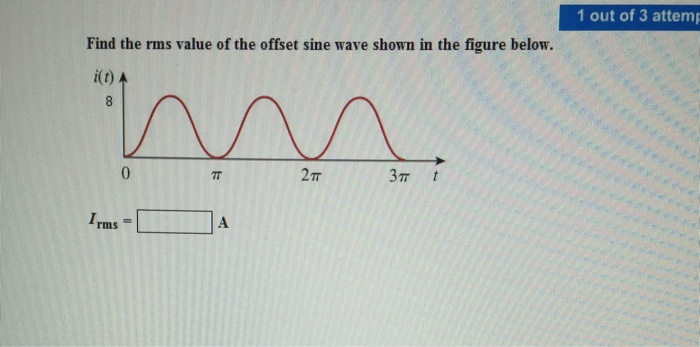 Solved: Find The Rms Value Of The Offset Sine Wave Shown I... | Chegg.com