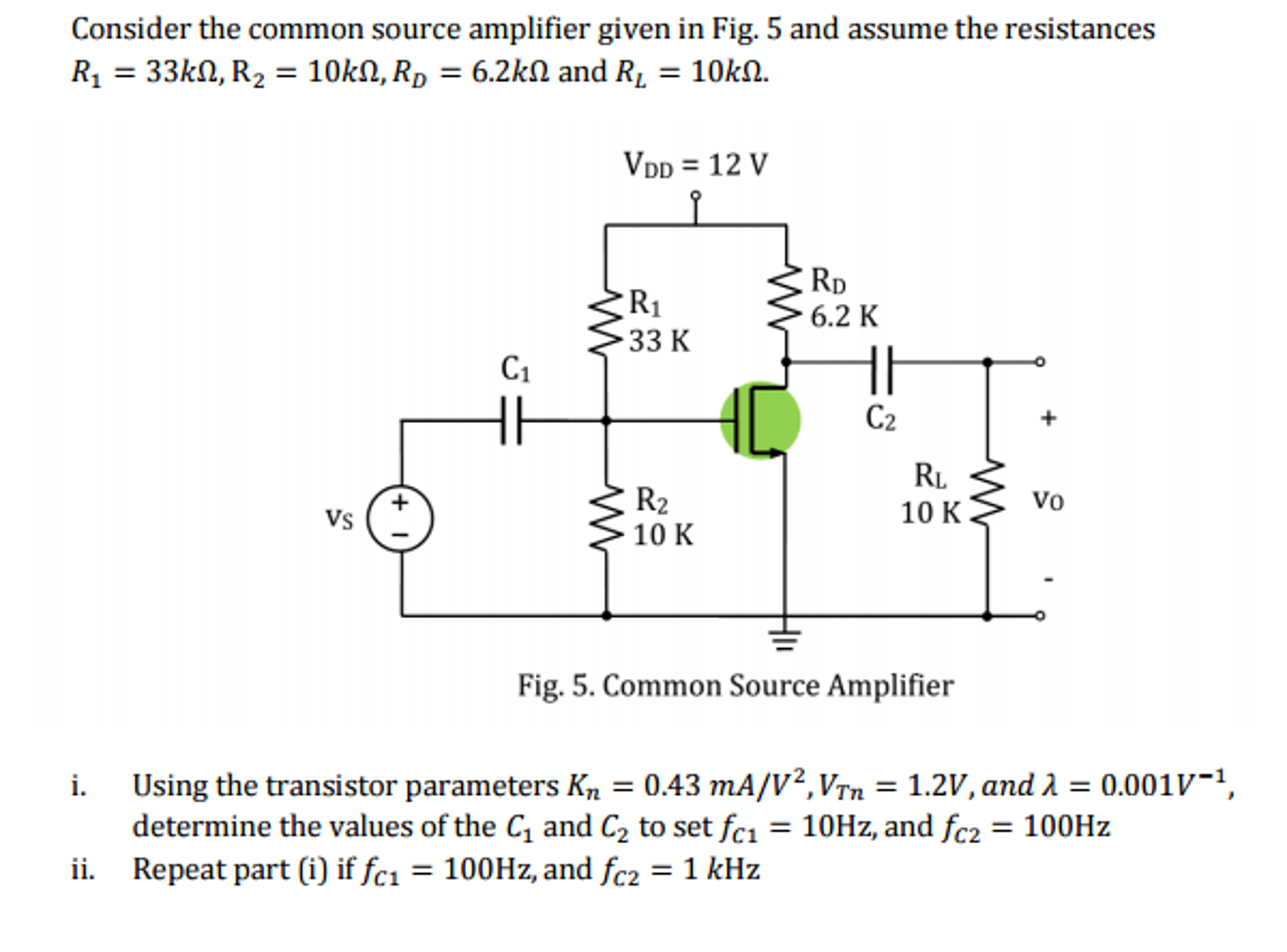 Common Source Amplifier Design