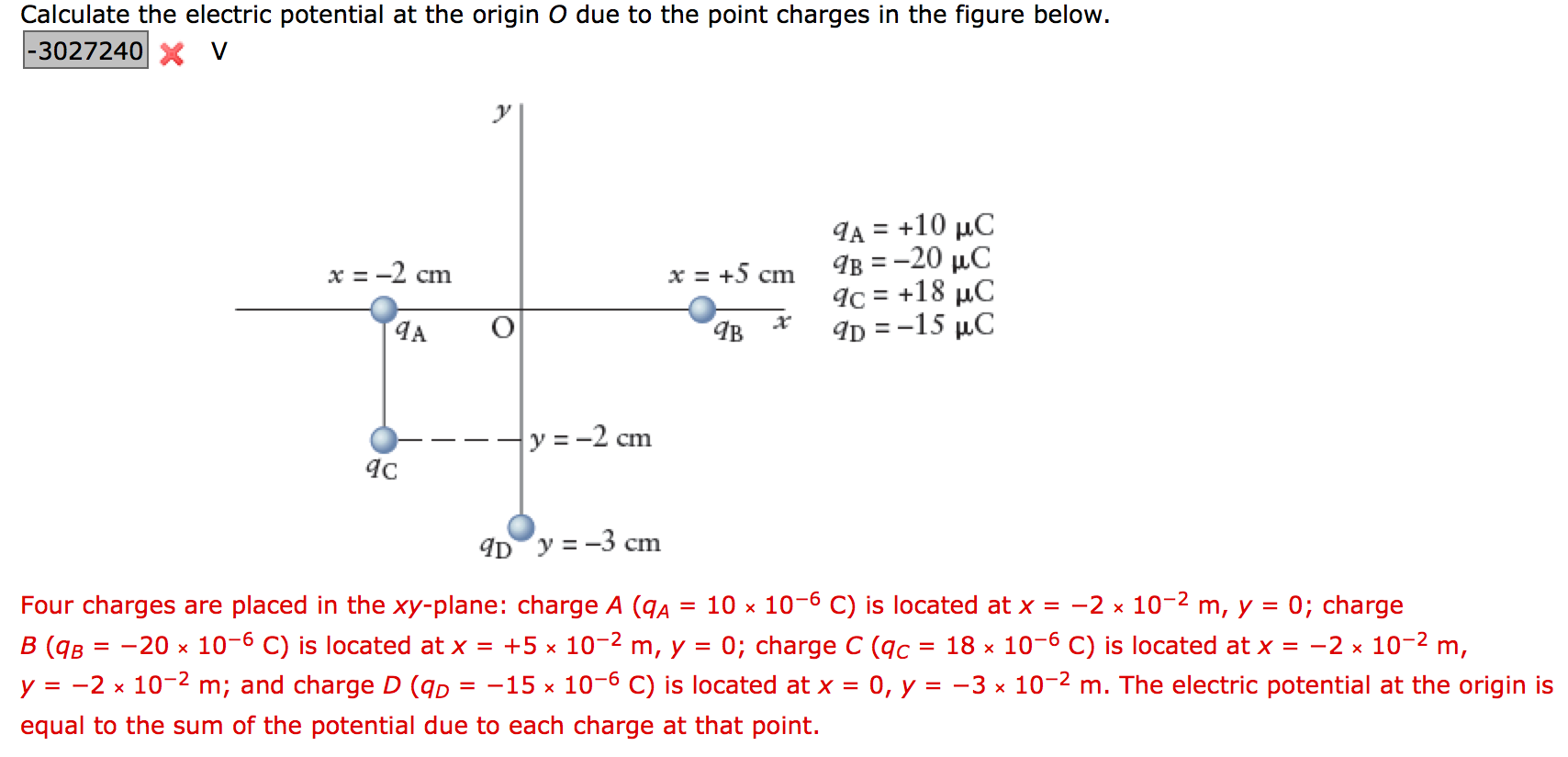 Solved: Calculate The Electric Potential At The Origin O D... | Chegg.com