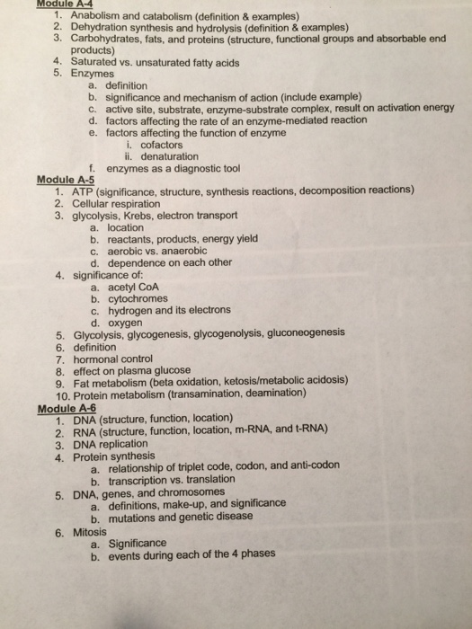 Solved Anabolism and catabolism (definition & examples) | Chegg.com