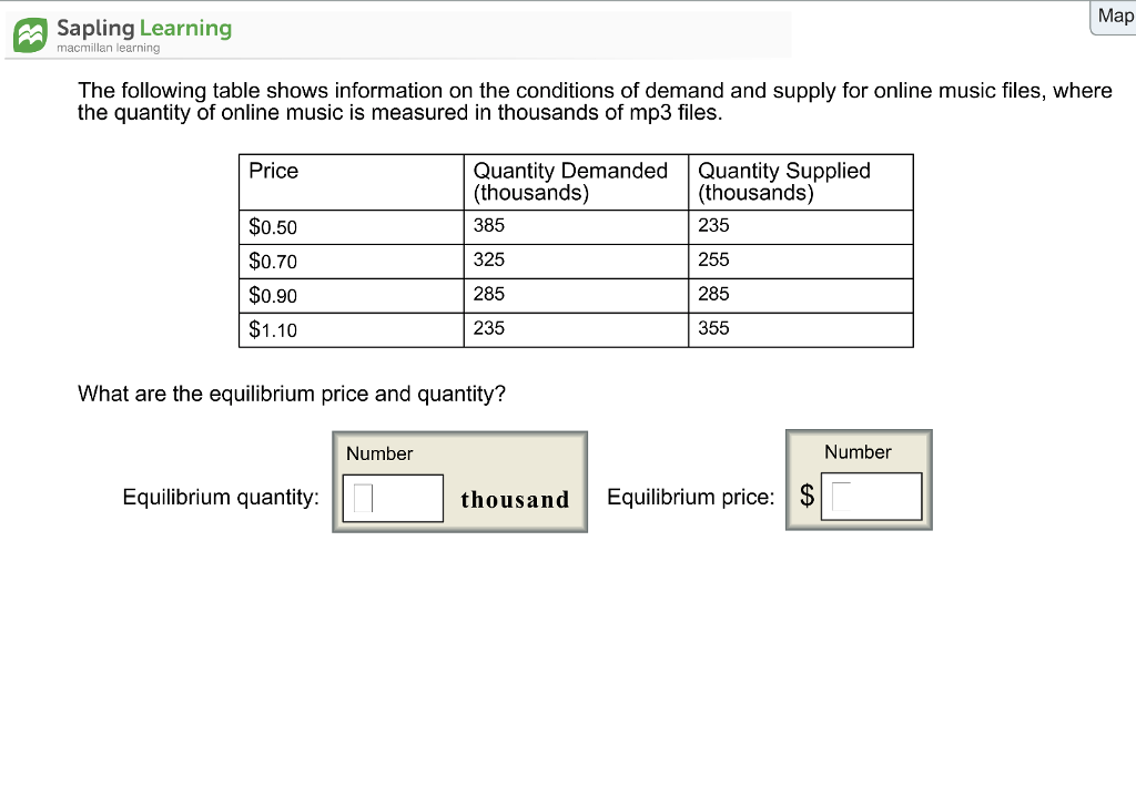 Solved Map Sapling Learning Macmillan Learning The Follow