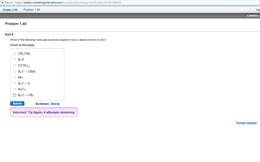 Solved: Secure Https Session Masteringchemistry.co Chapter... | Chegg.com