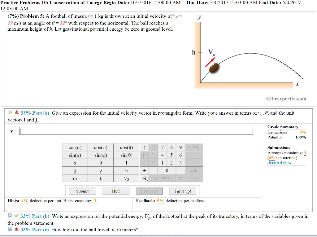 Solved: Practice Problems 10: Conservation Of Energy Begin... | Chegg.com