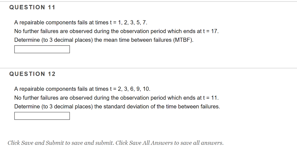 Solved A repairable components fails at times t = 1, 2, 3, | Chegg.com