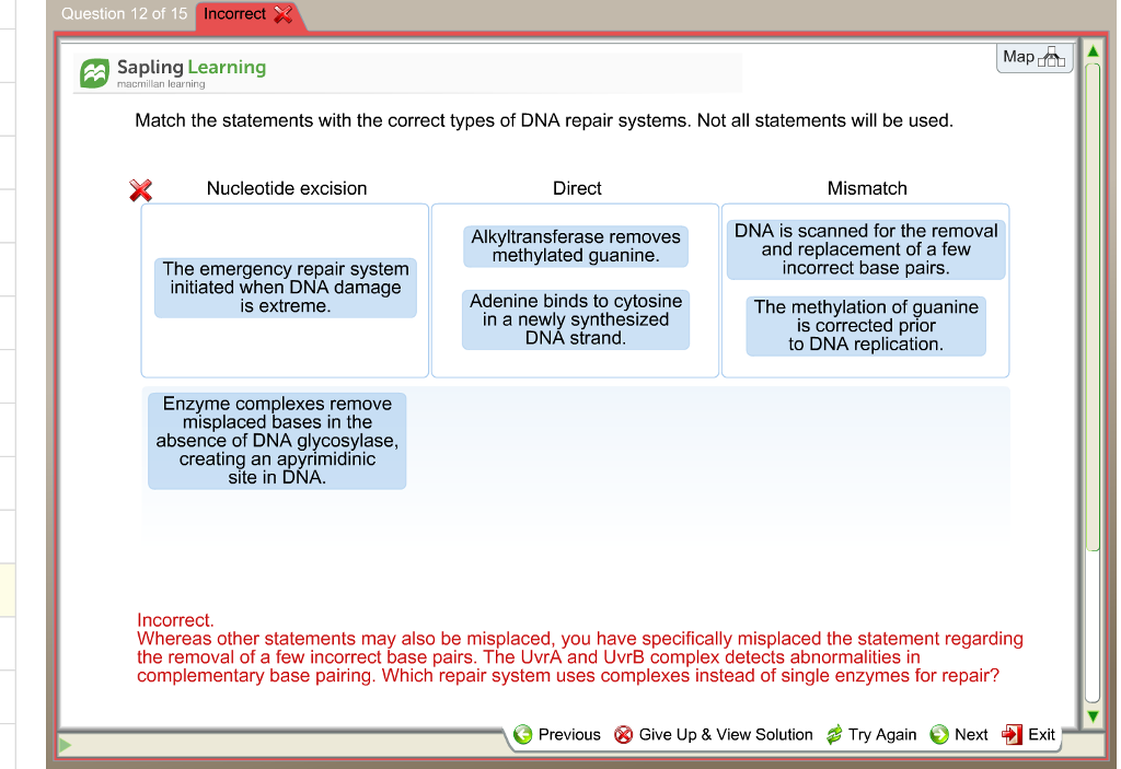 Solved: Question 12 Of 15 Incorrect A Sapling Learning Mac... | Chegg.com