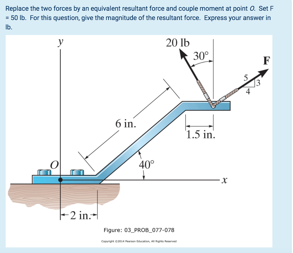 Solved: Replace The Two Forces By An Equivalent Resultant ... | Chegg.com