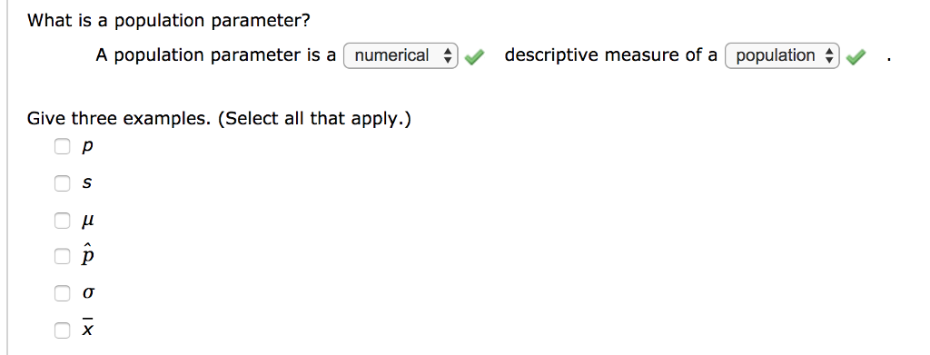 Solved What is a population parameter? A population | Chegg.com