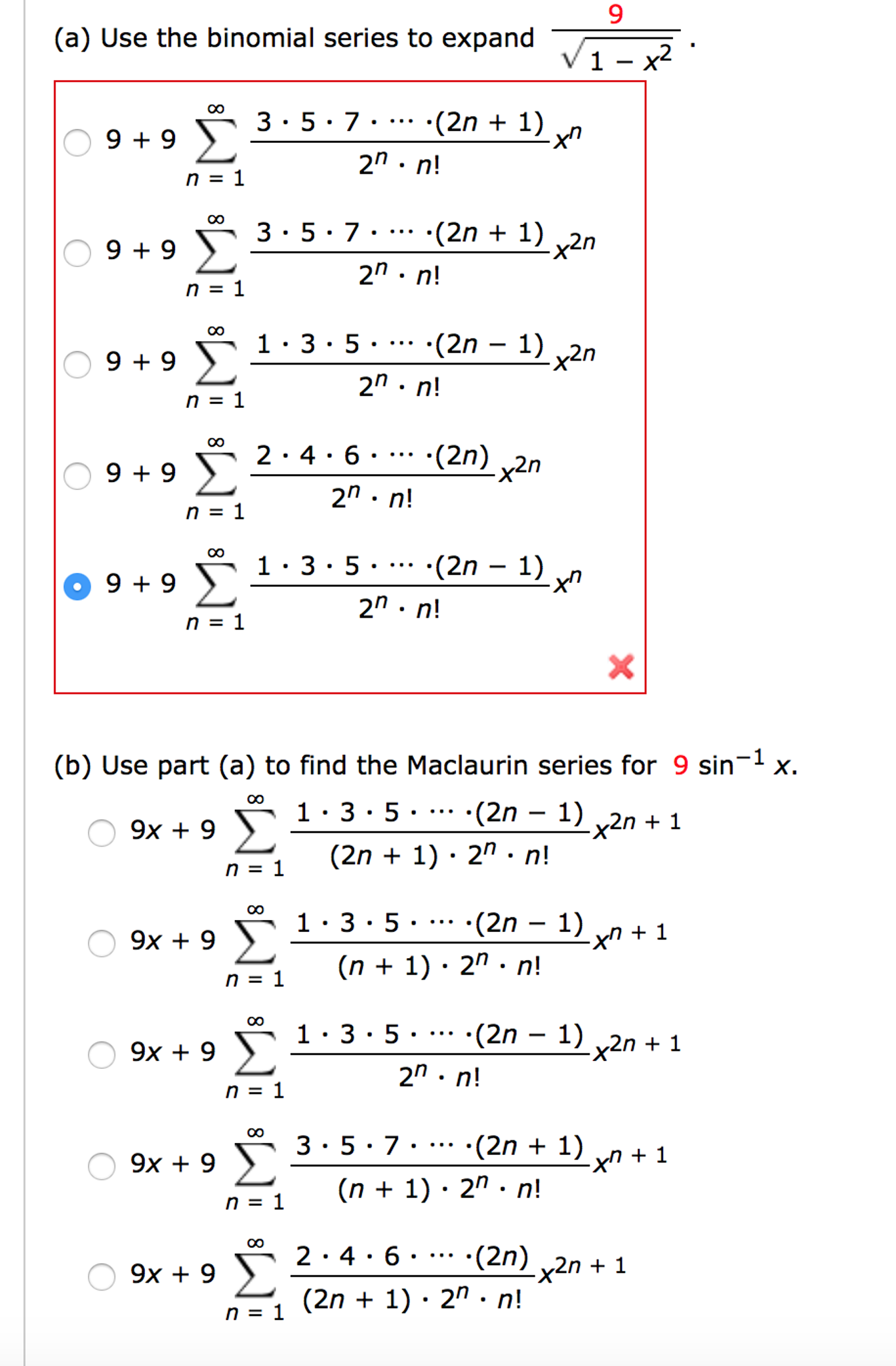 Solved Use the binomial series to expand 9/squareroot 1 - | Chegg.com