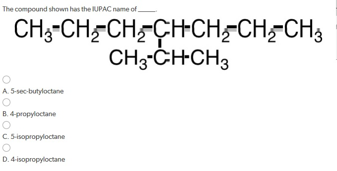 Solved: The Compound Shown Has The IUPAC Name Of _____. A.... | Chegg.com