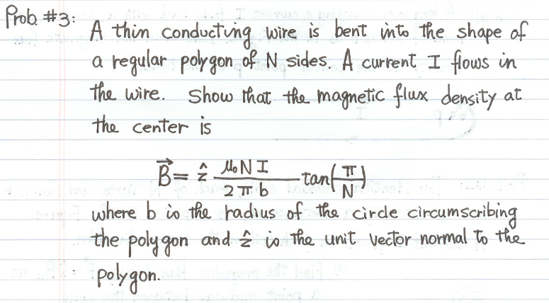 Solved A thin conducting wire is bent into the shape of a | Chegg.com