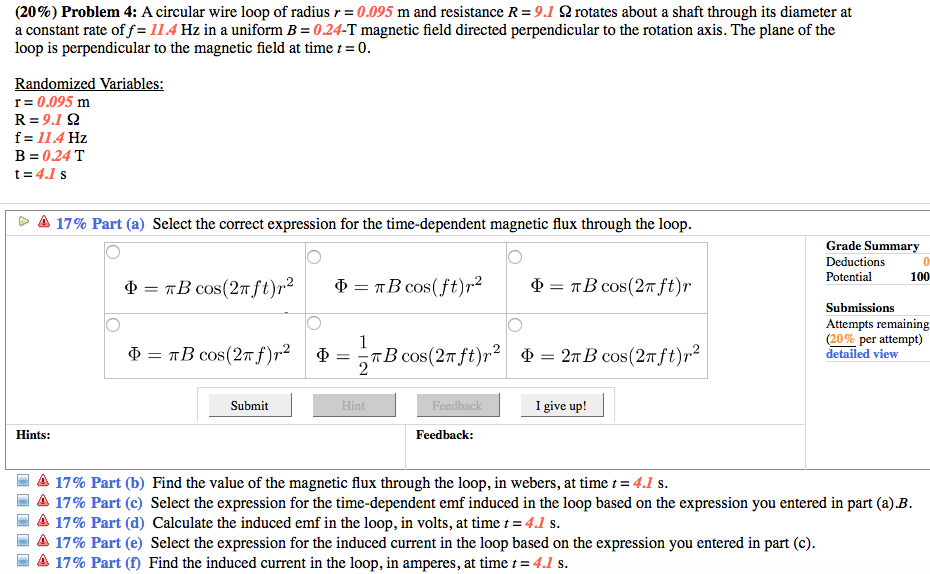Solved: A Circular Wire Loop Of Radius R = 0.095 M And Res... | Chegg.com