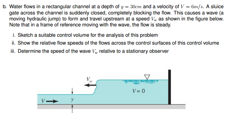 Solved: Water Flows In A Rectangular Channel At A Depth Of... | Chegg.com