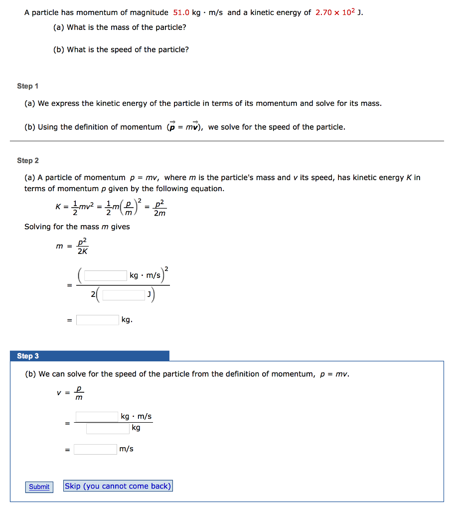 Solved: A Particle Has Momentum Of Magnitude 51.0 Kg·m/s A... | Chegg.com