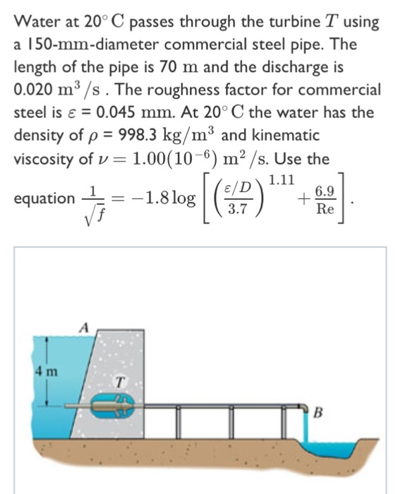 Solved Water at 20 degree C passes through the turbine T | Chegg.com