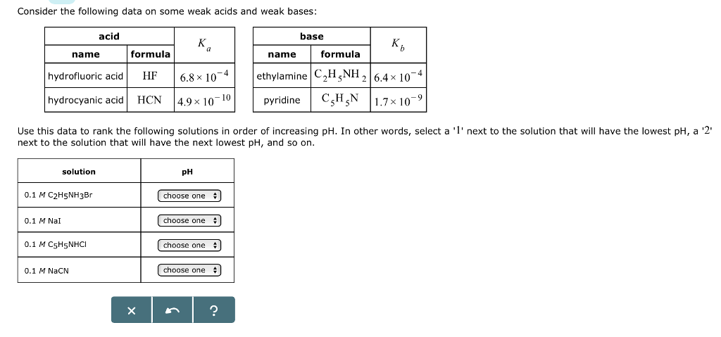 Solved Consider the following data on some weak acids and | Chegg.com
