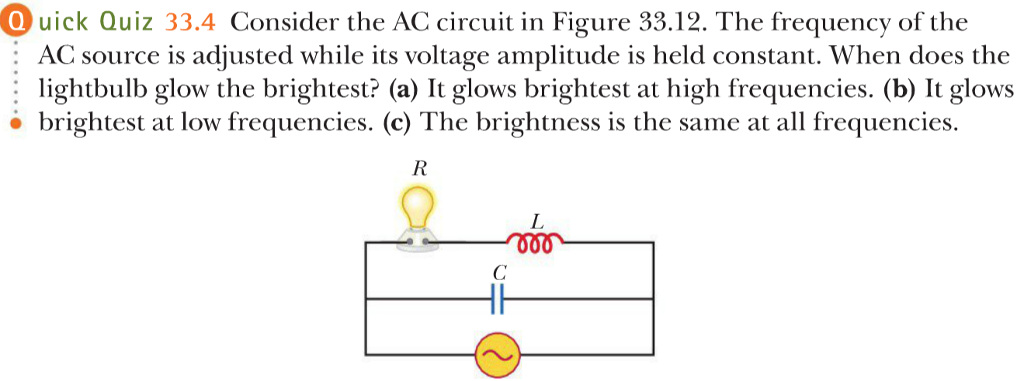 Solved: Consider The AC Circuit In Figure 33.12. The Frequ... | Chegg.com