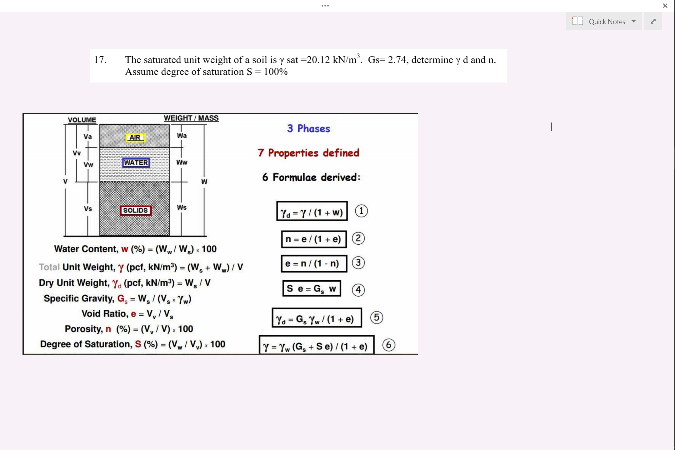 Solved: The Saturated Unit Weight Of A Soil Is Gama Sat = ... | Chegg.com