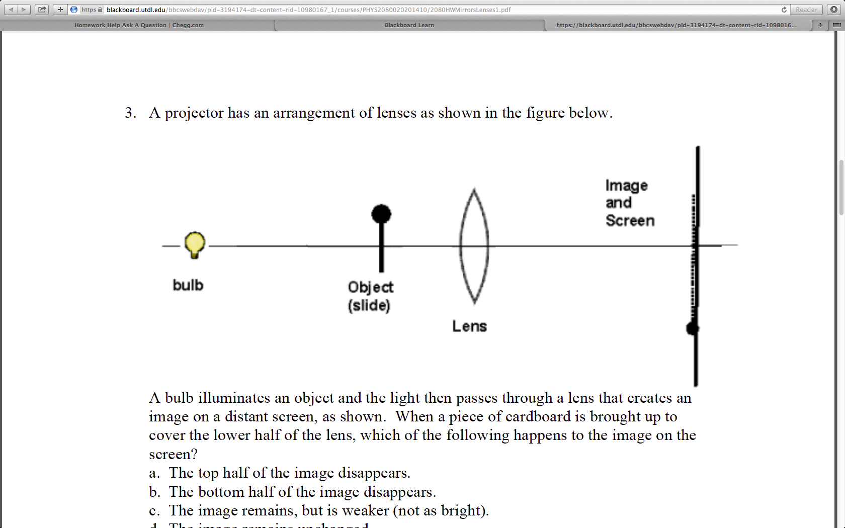 Solved: A Projector Has An Arrangement Of Lenses As Shown ... | Chegg.com