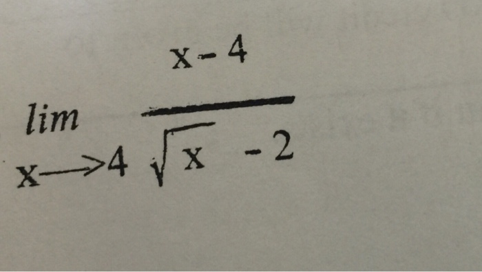 Solved lim of x right arrow 4 x - 4/square root x - 2 | Chegg.com