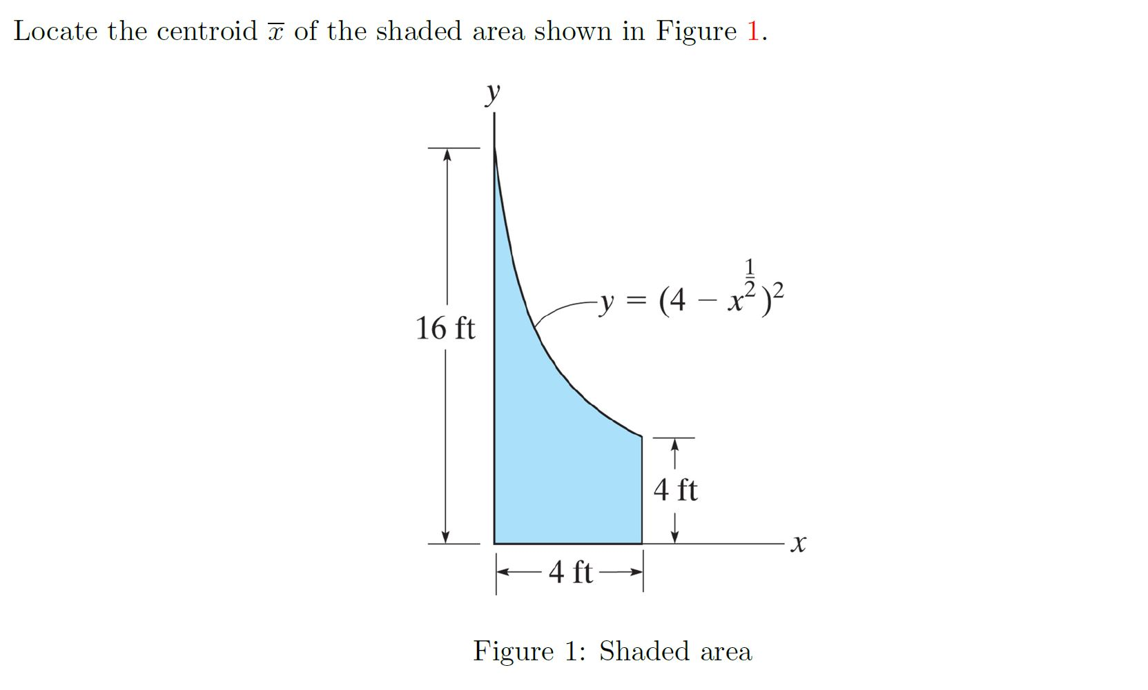 Solved Locate the centroid x of the shaded area shown in | Chegg.com