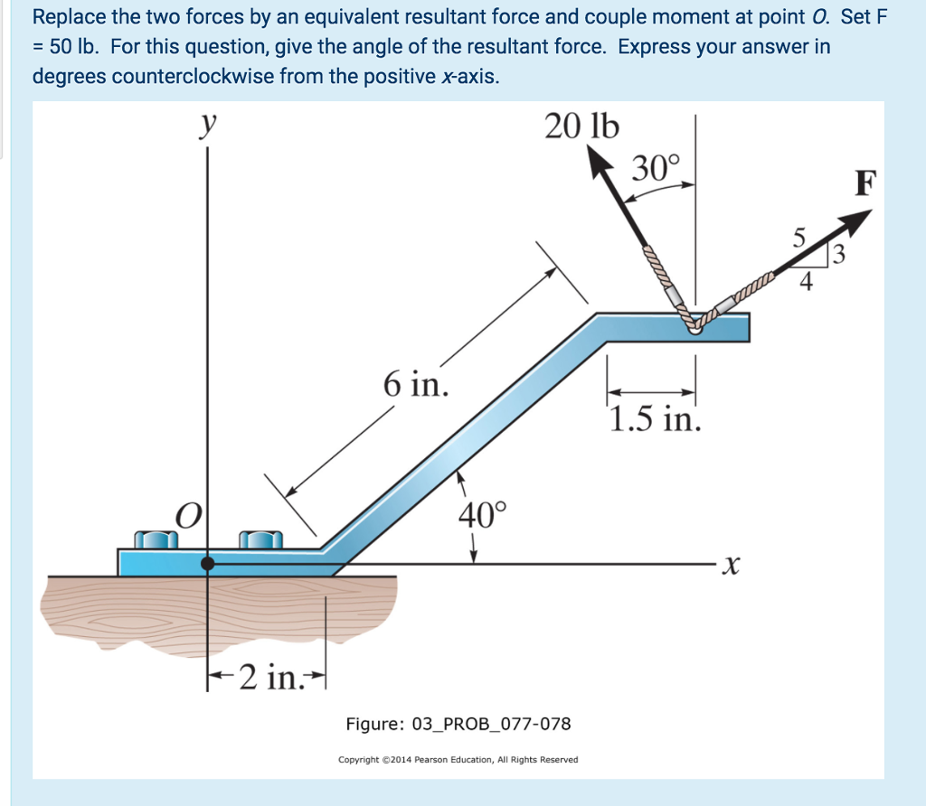 Solved: Replace The Two Forces By An Equivalent Resultant ... | Chegg.com