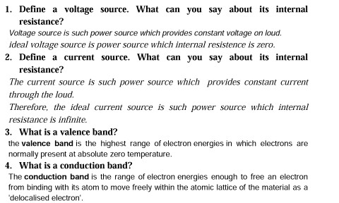 Solved 1. Define a voltage source. What can you say about | Chegg.com